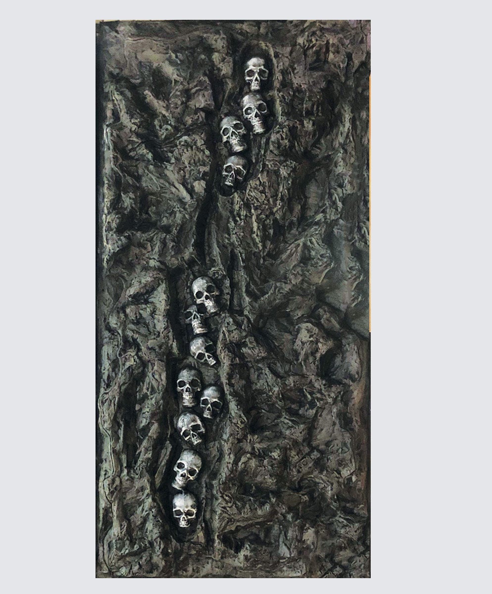 Rock Wall with Skull | NetherCraft Panels - Vacuform Scenic Wall Panels